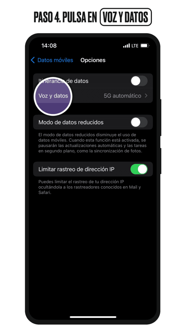 Verifica que VoLTE está activado:
